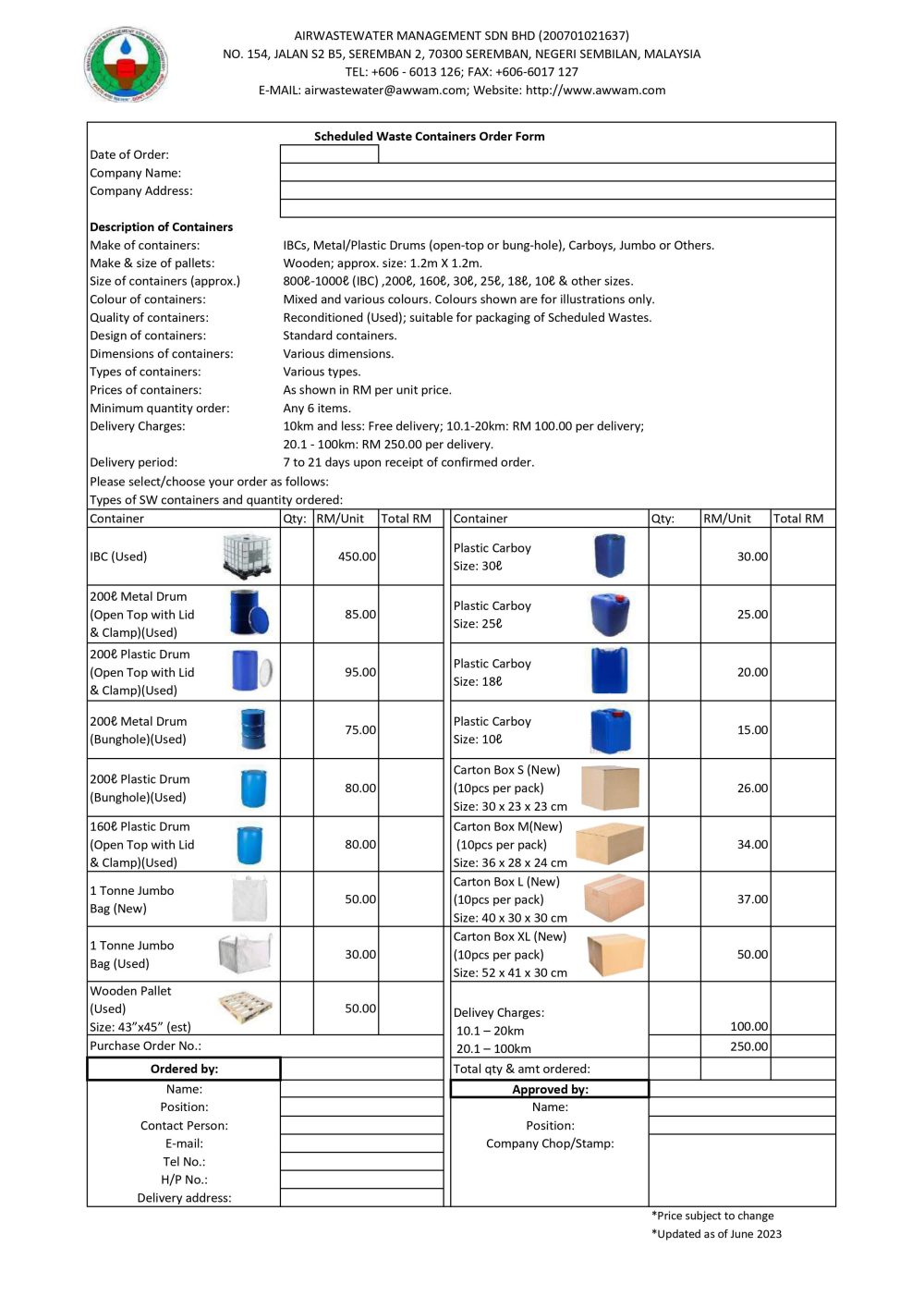 Scheduled Wastes Containers - (THE ENVIRONMENTAL SPECIALIST WITH MS ISO ...